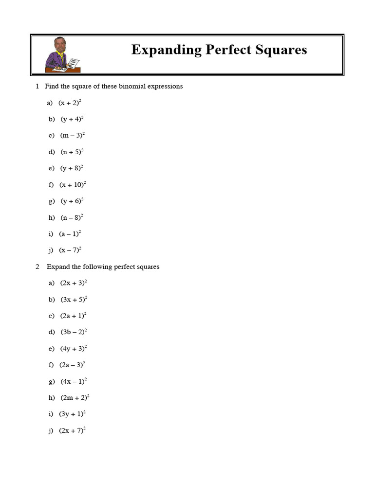 3 Expanding Perfect Squares | PDF
