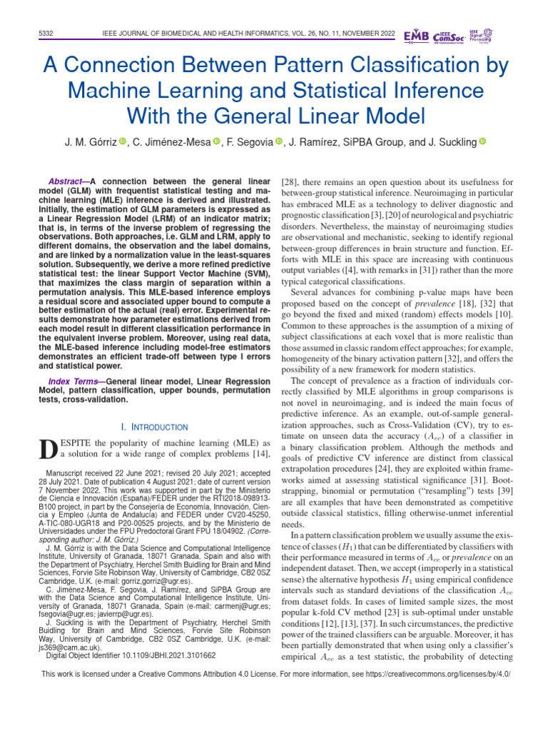 A Connection Between Pattern Classification by Machine Learning and ...