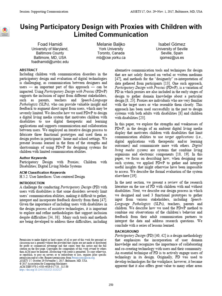 Enhancing Design for Children with Disabilities | PDF | Communication ...