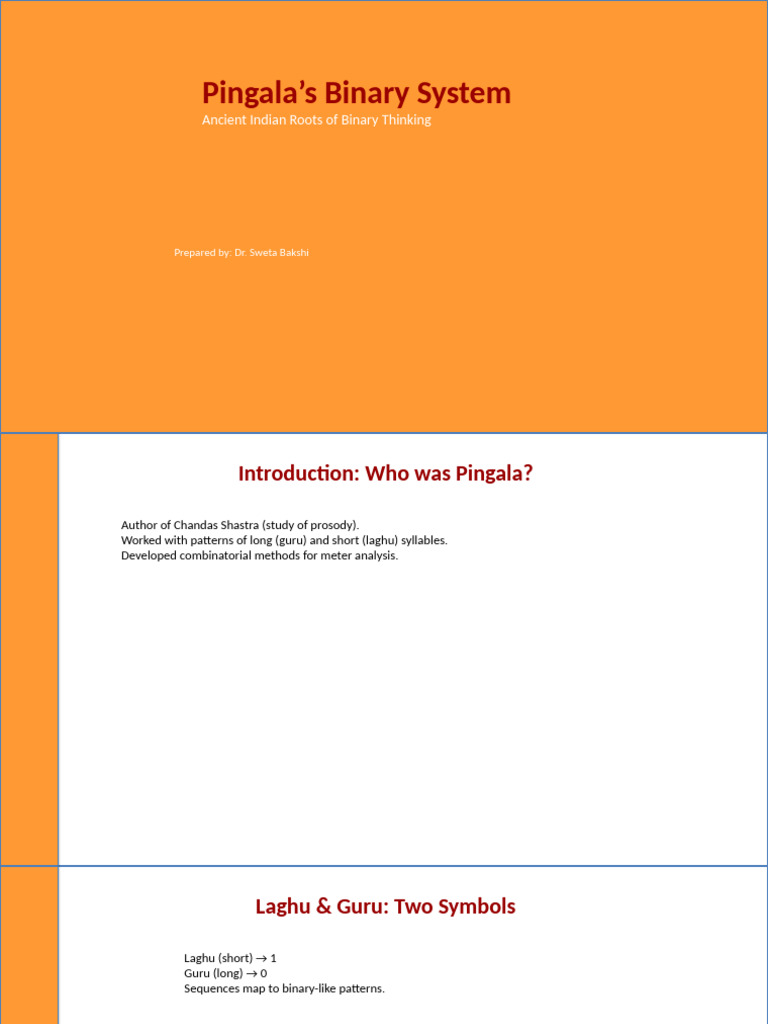 Pingala Binary System Traditional Theme | PDF