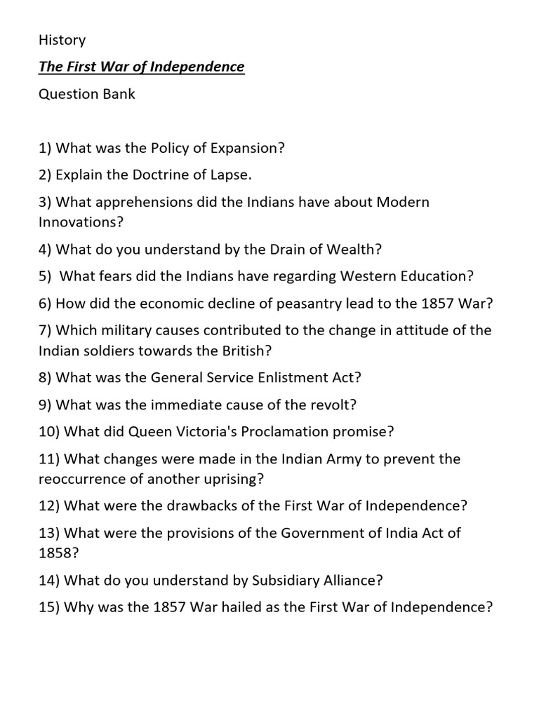 First War of Independence | PDF