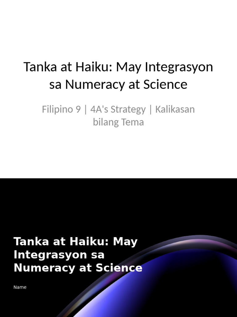 Tanka Haiku Numeracy Science | PDF