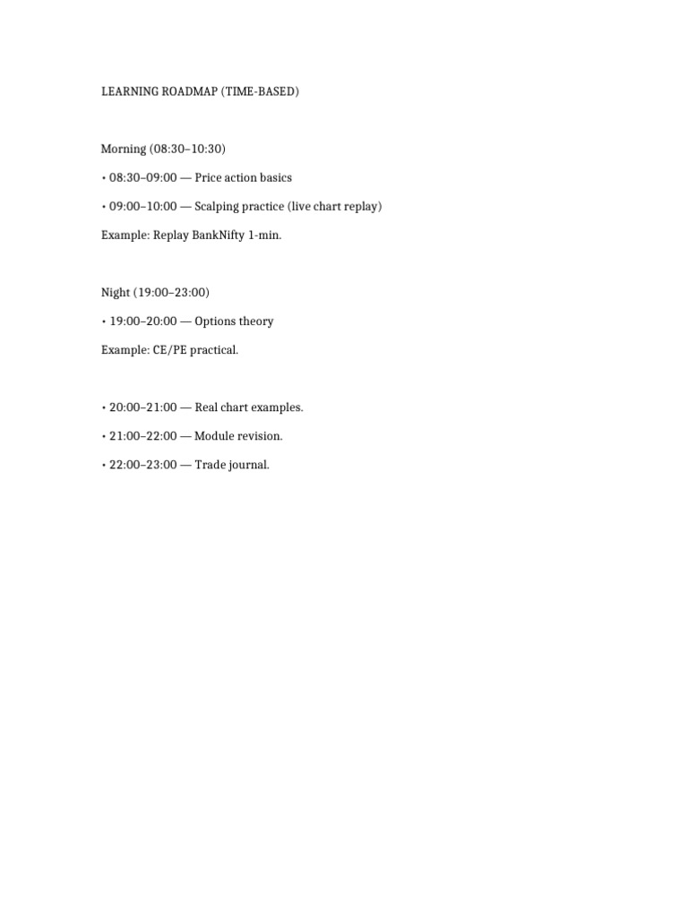Time-Based Trading Learning Roadmap | PDF