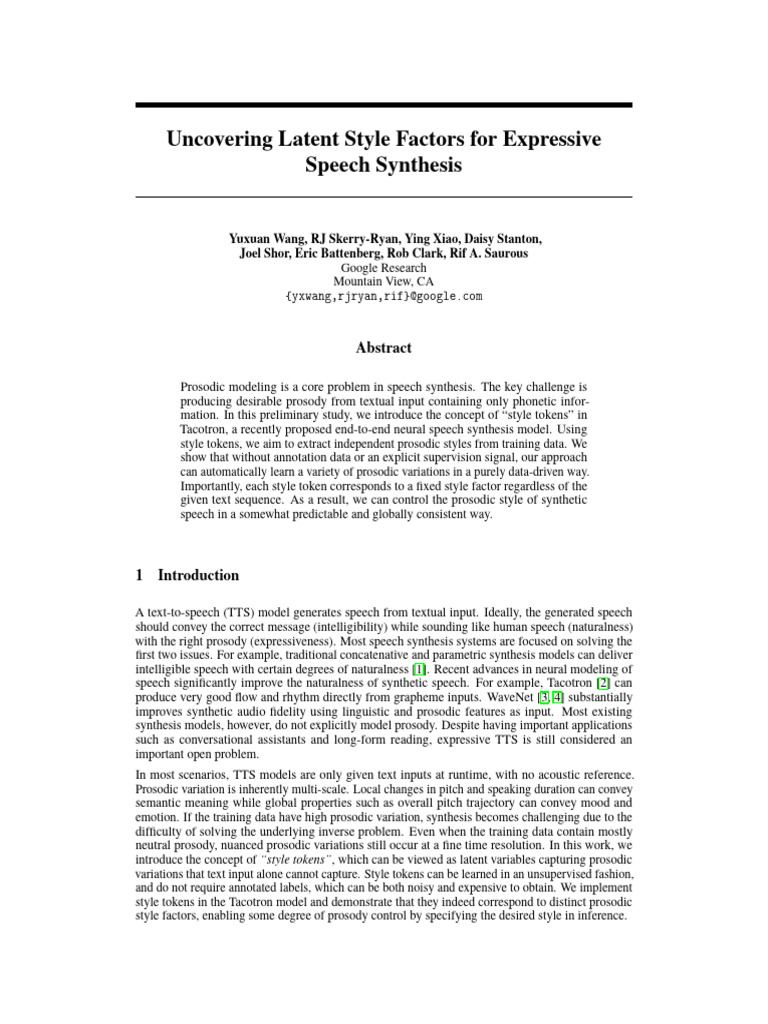 Tacotron Paper 2 | PDF | Speech Synthesis | Cognitive Science