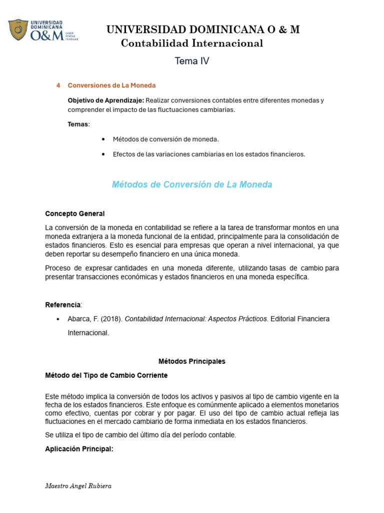 Conversión de Monedas en Contabilidad | PDF | Contabilidad | Tipo de cambio