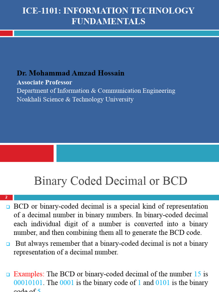5th Lecture ICE-1101 | PDF | Binary Coded Decimal | Ebcdic