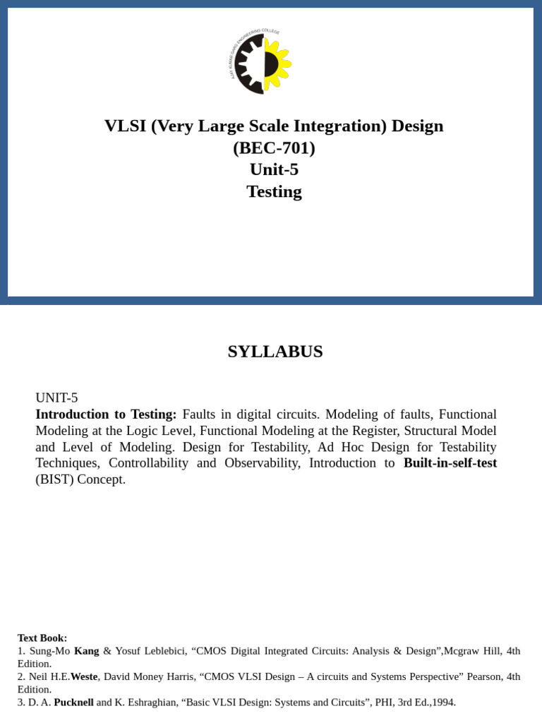 VLSI - Unit 5 Final | PDF | Electronic Design | Electrical Circuits