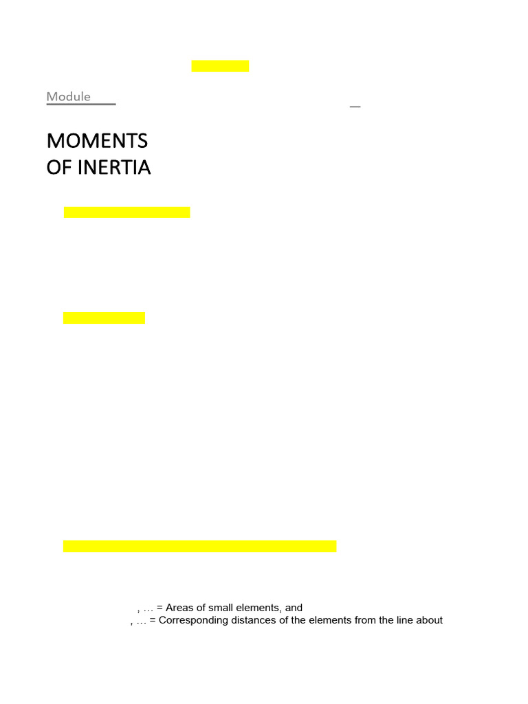 Moment of Inertia Calculations Guide | PDF | Rotation Around A Fixed ...