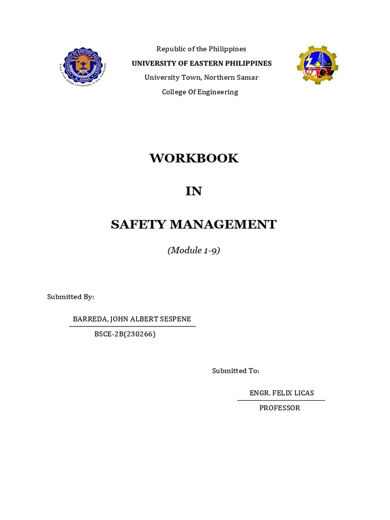 Safety Management Workbook Overview | PDF | Occupational Safety And ...
