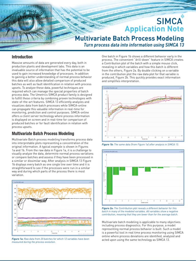 SIMCA 13 Multivariate Batch Process Modeling | PDF | Data | Information