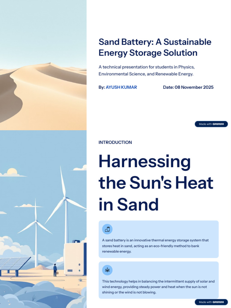 Sand Battery A Sustainable Energe Solu | PDF | Energy Storage ...