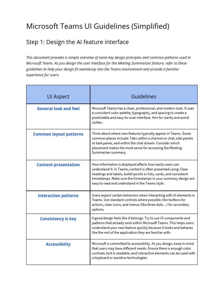 Microsoft Teams UI Guidelines (Simplified) | PDF | User Interface ...