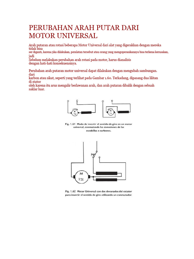 Perubahan Arah Putaran Motor Universal | PDF