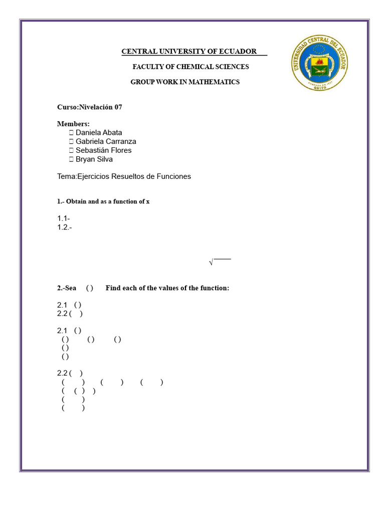 Solved Exercises | PDF | Function (Mathematics) | Weight
