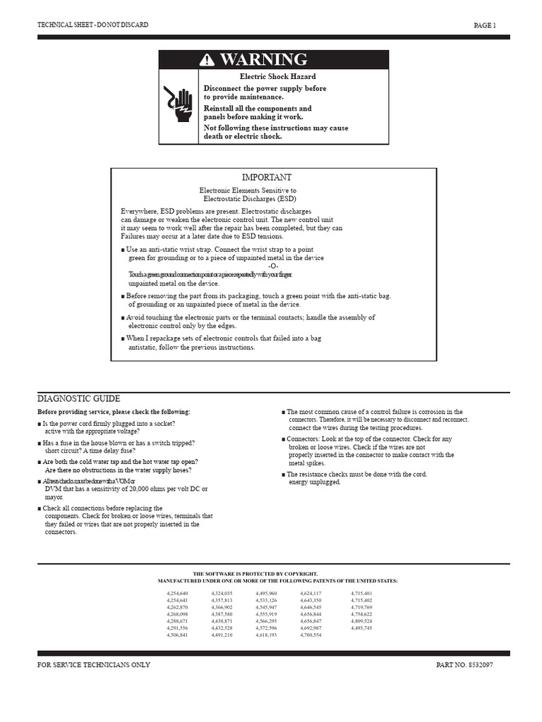 Whirlpool Digital Washing Machine Manual | PDF | Electrostatic ...