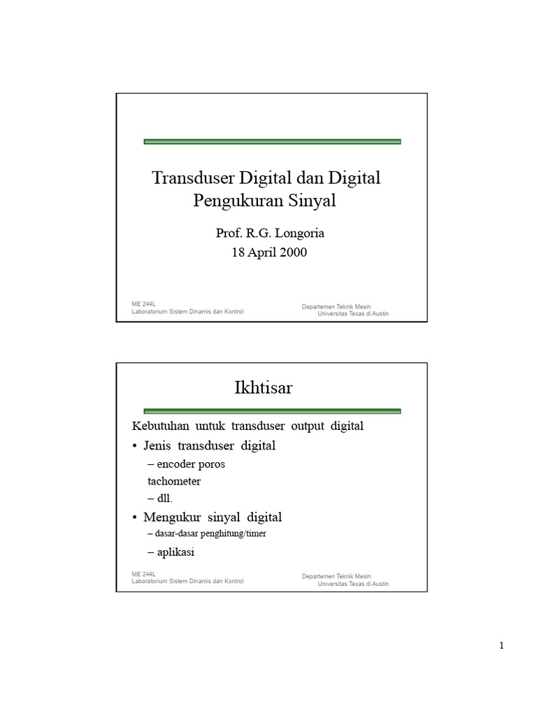 Transduser Digital: Jenis dan Pengukuran | PDF