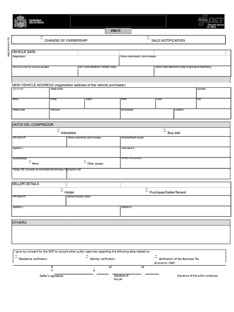 Change of Ownership Form | PDF