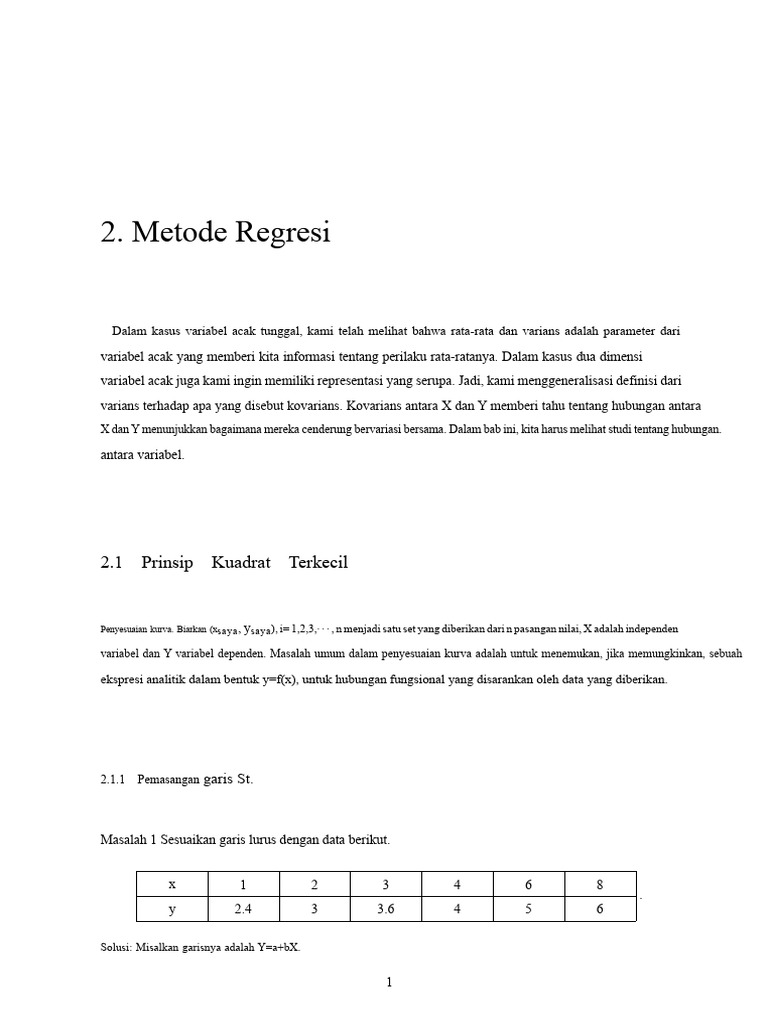Metode Regresi dan Analisis Korelasi | PDF