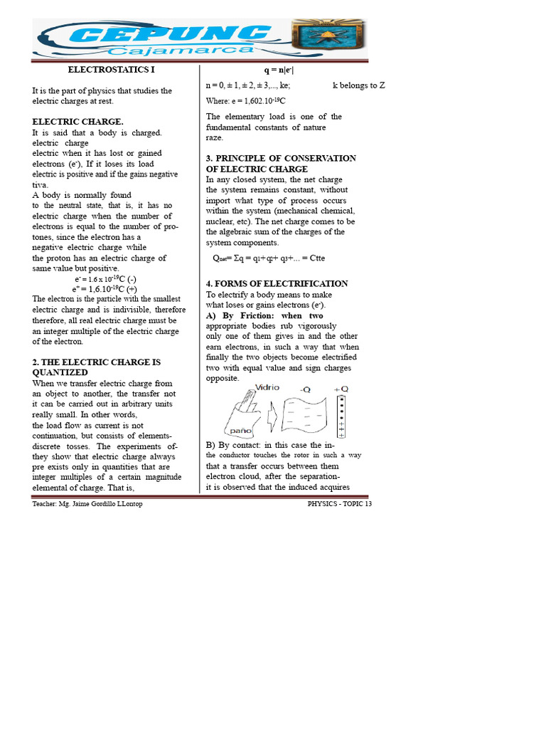 electrostatics1 | PDF | Electric Charge | Electron