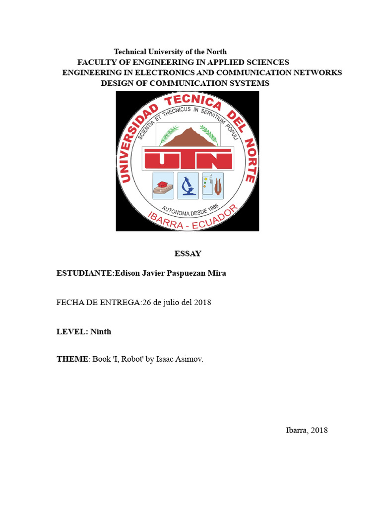 Essay Book I, Robot | PDF | Robot | Robotics