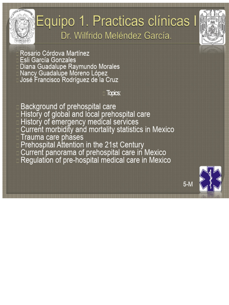 presentation of prehospital care | PDF | Emergency Medical Services | Emergency Medical Technician