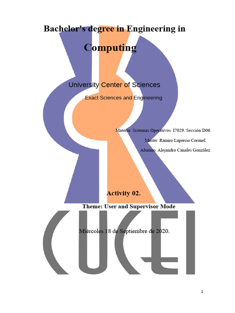 User Mode and Supervisor Mode | PDF | Operating System | Central ...