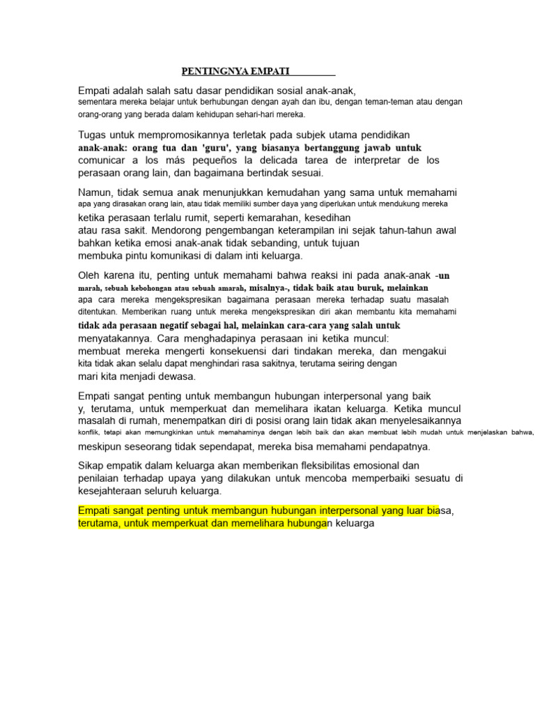 Pentingnya Empati dalam Keluarga | PDF