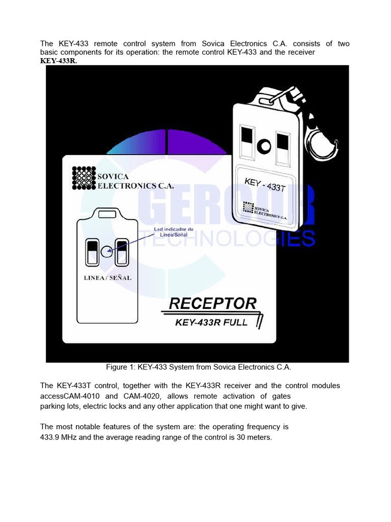 The KEY-433 remote control system | PDF | Remote Control | Computing