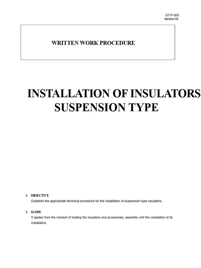 Suspension Type Insulator Installation Guide | PDF | Insulator ...