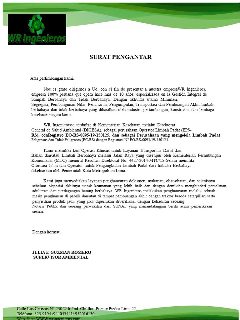 Surat Perkenalan - Investasi Bermarc | PDF