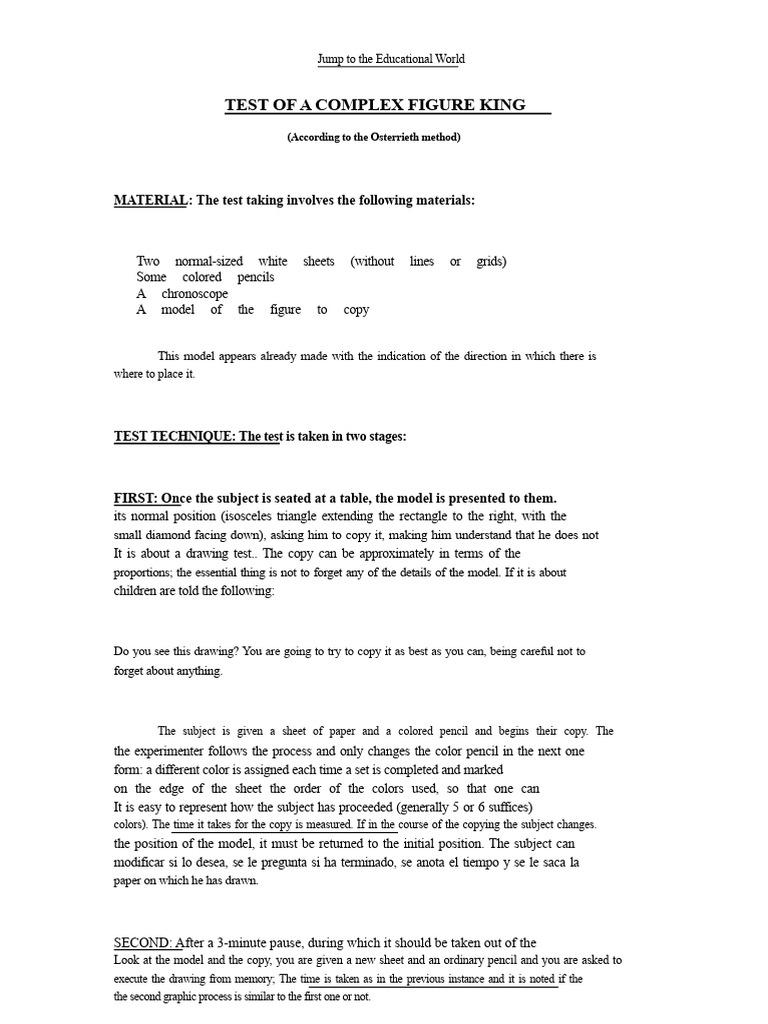Complex Figure Test Instructions | PDF | Rectangle | Triangle