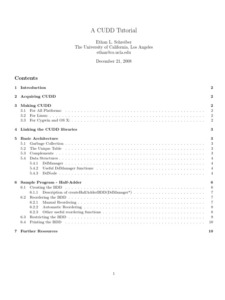 Schreiber Cudd Tutorial | PDF | Computer Programming | Computing