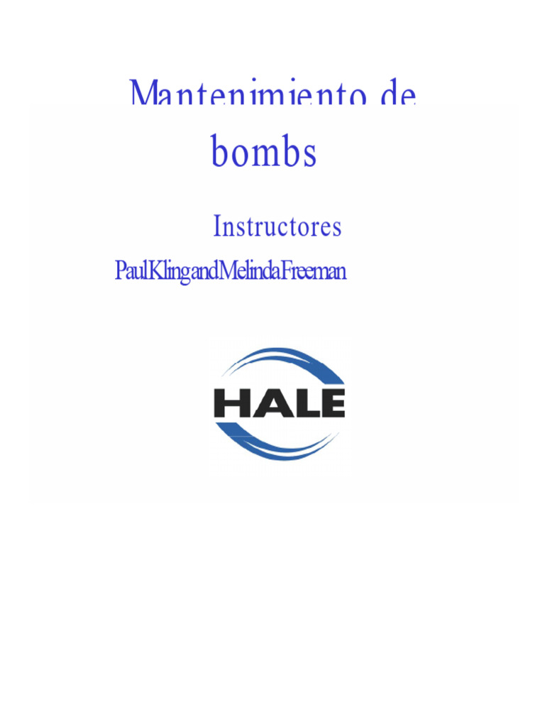 Maintenance for Hale Pumps | PDF | Pump | Fluid Mechanics
