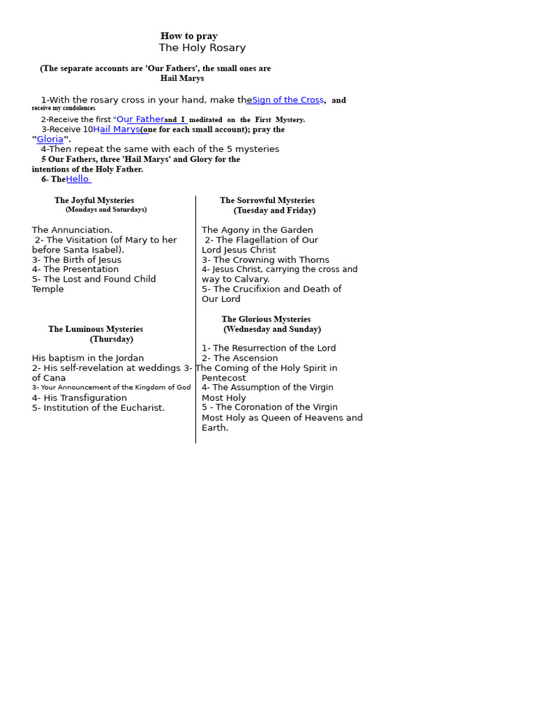 How To Pray The Rosary | PDF