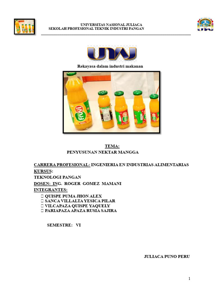 Pembuatan nektar mangga | PDF