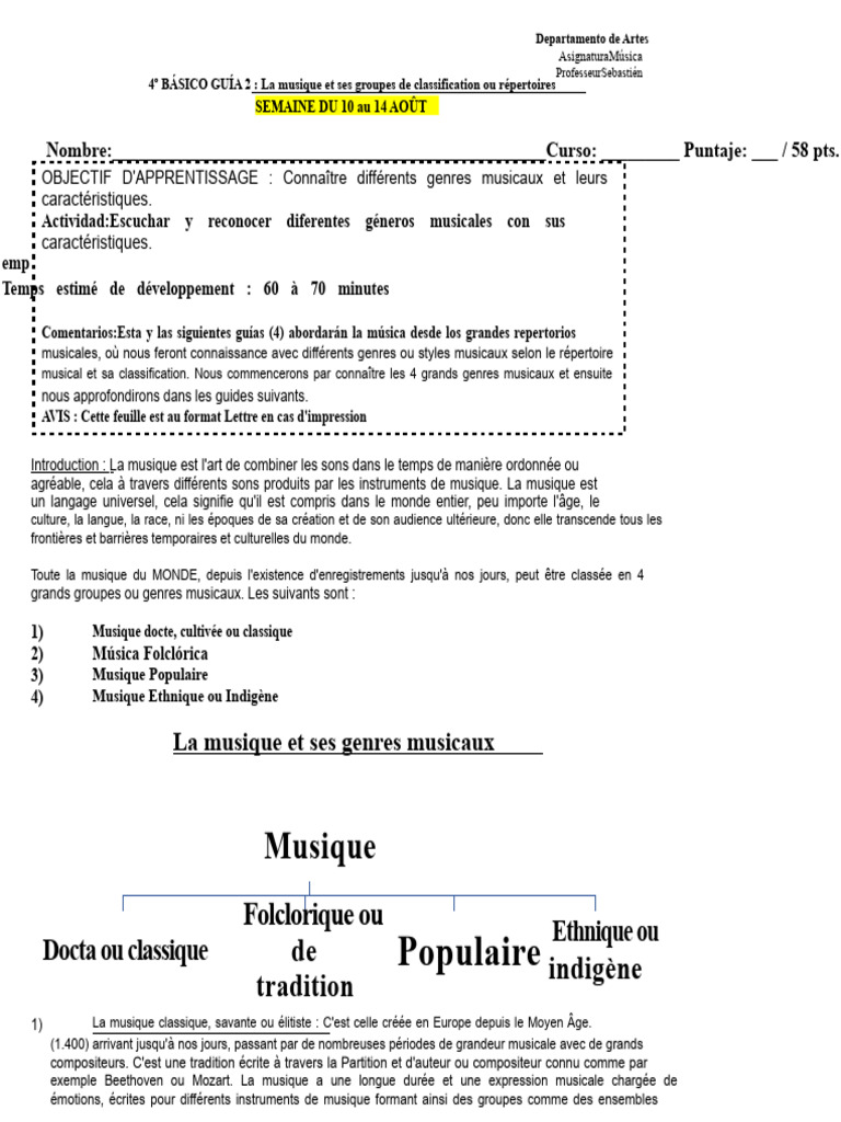 Exploration des Genres Musicaux | PDF | Musique populaire | Musique ...