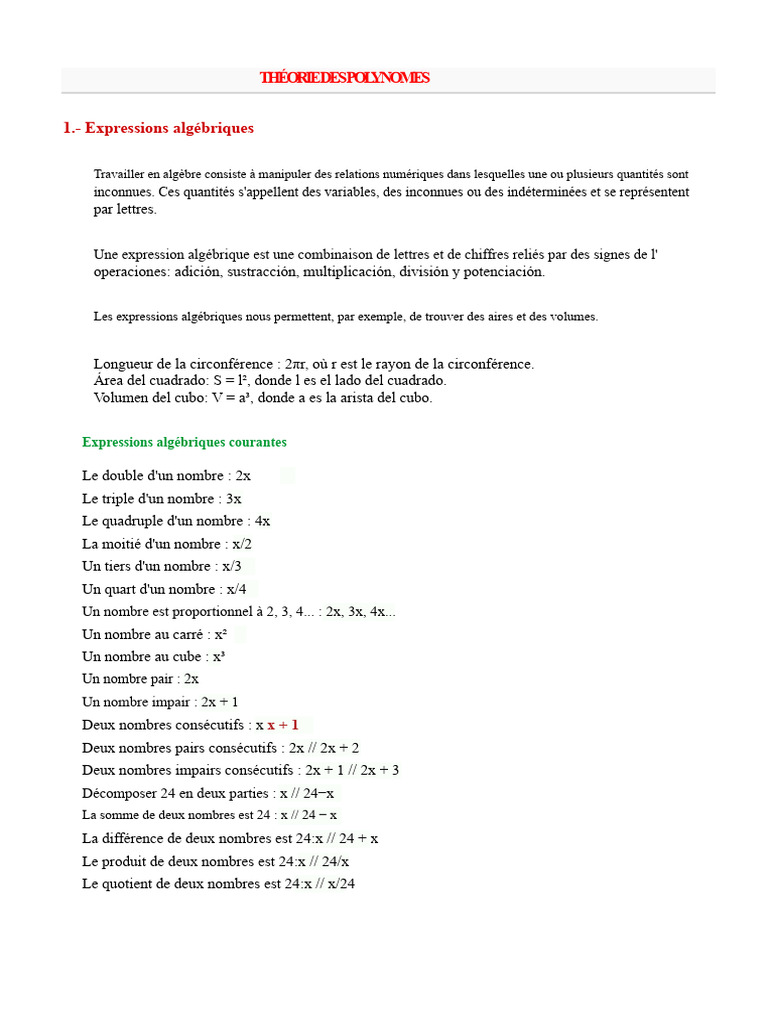 Introduction à la théorie des polynômes | PDF | Polynôme | Nombre