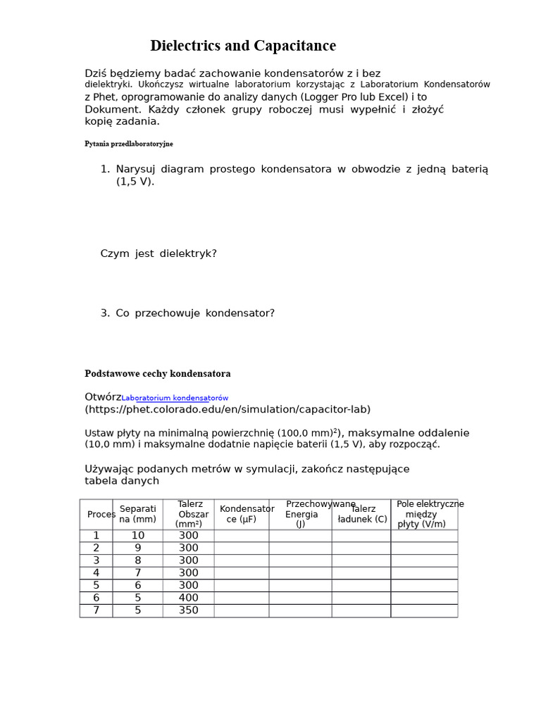 Laboratorium Phet Kondensator 2 | PDF