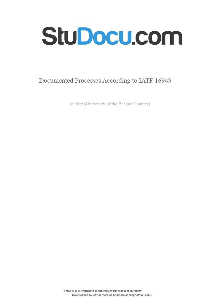 IATF 16949 Documented Processes Guide | PDF | Audit | Specification ...