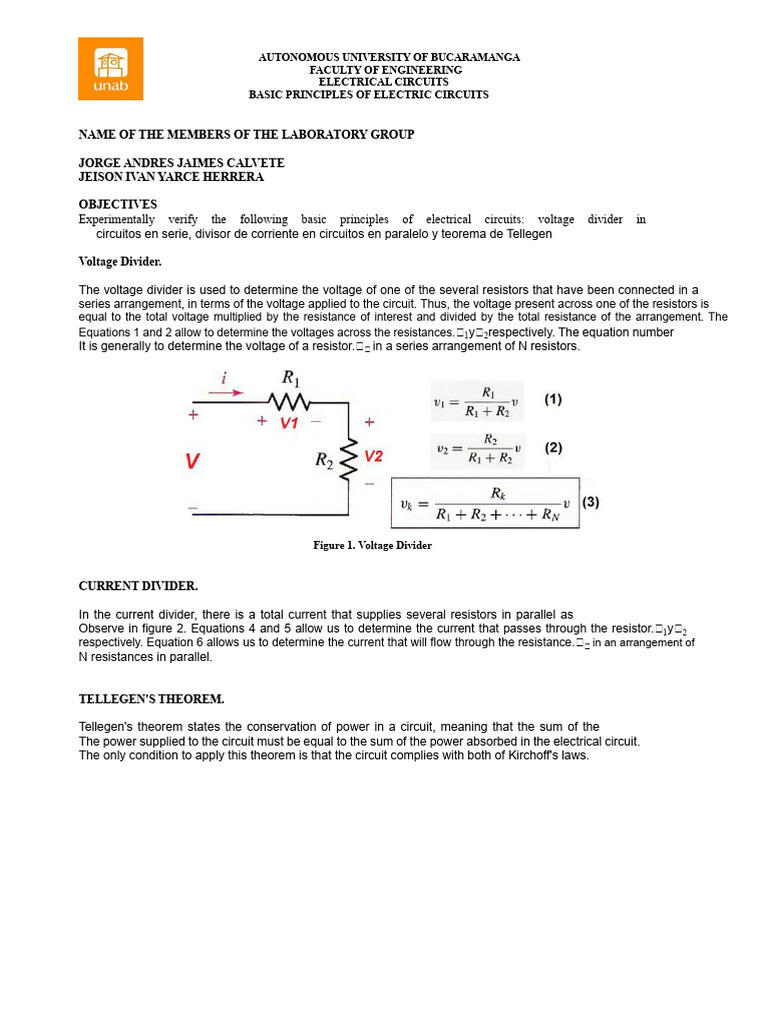Voltage and Current Divider | PDF | Series And Parallel Circuits ...