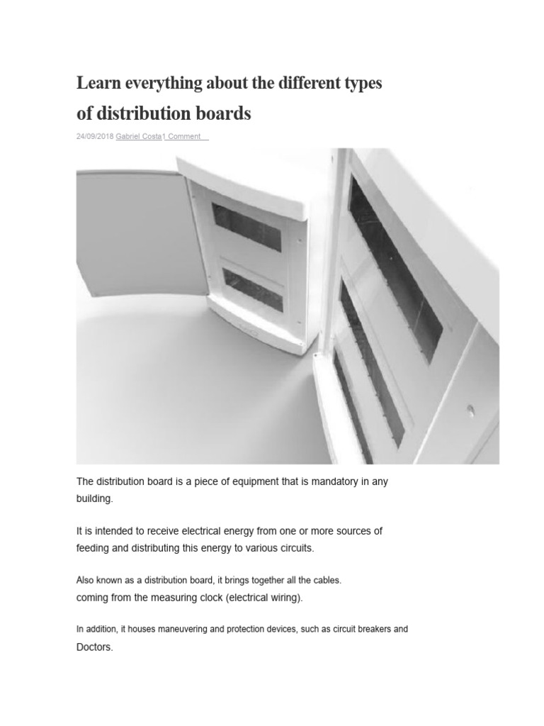 distribution boards | PDF | Fuse (Electrical) | Electrical Engineering