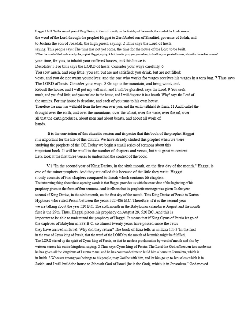 Study Haggai 1 | PDF | Nevi'im | Books Of The Hebrew Bible