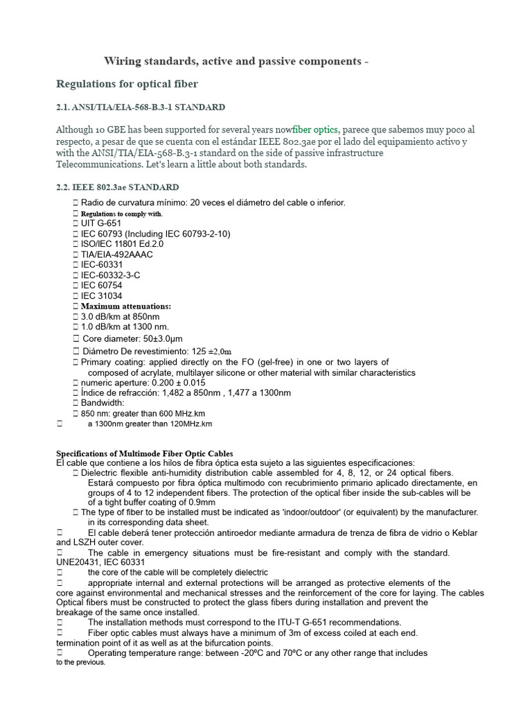 fiber optic standards | PDF | Optical Fiber | Electronics