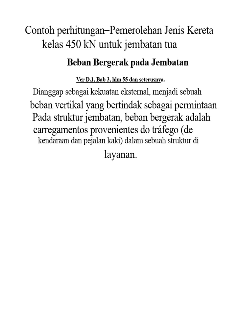 Contoh perhitungan – Kereta tipe kelas 450 kN | PDF
