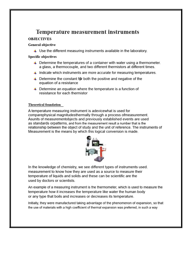 Temperature Measuring Instruments | PDF | Thermocouple | Thermometer