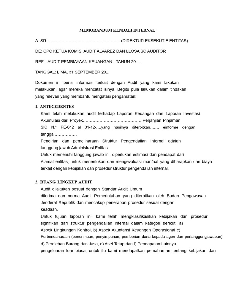 Audit Pengendalian Internal Keuangan | PDF