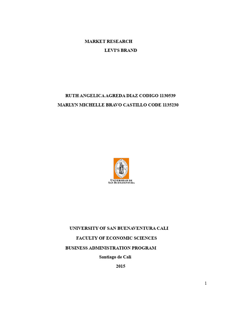 MARKET RESEARCH LEVI'S BRAND | PDF | Jeans | Latin America