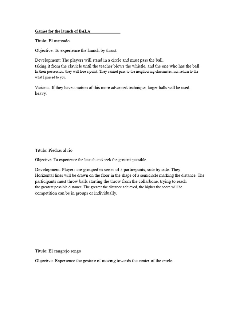 Launch Games for BALA Event | PDF | Team Sports | Athletic Sports