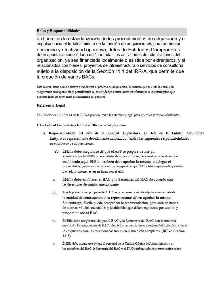 Estandarización de Roles en Adquisiciones | PDF