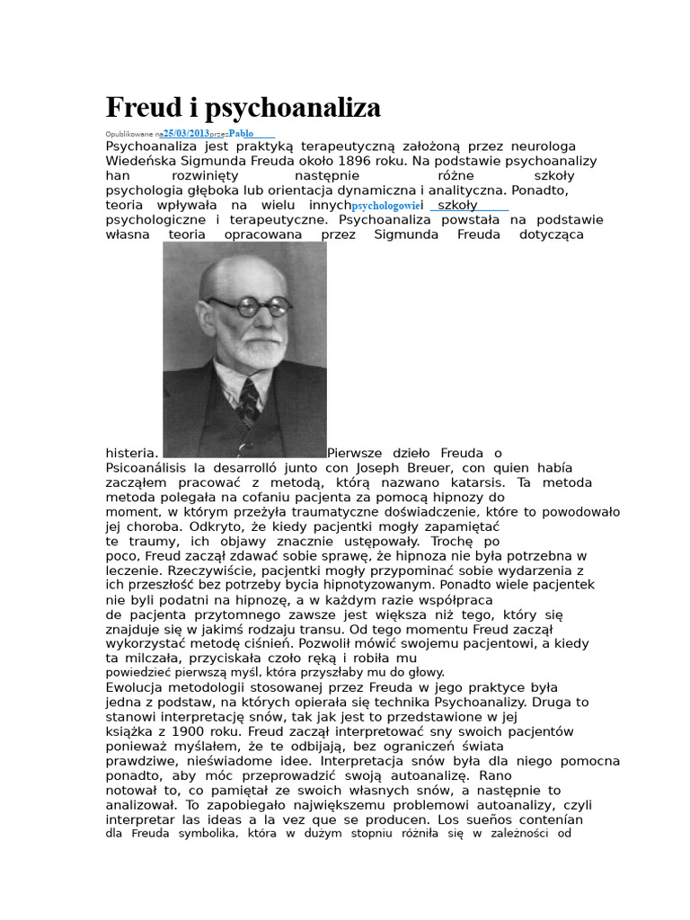 Freud I Psychoanaliza | PDF